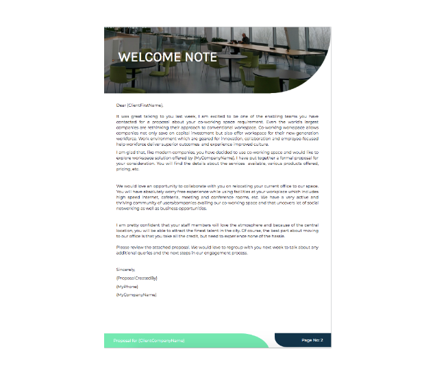 Coworking Space Proposal Template | Fresh Proposals