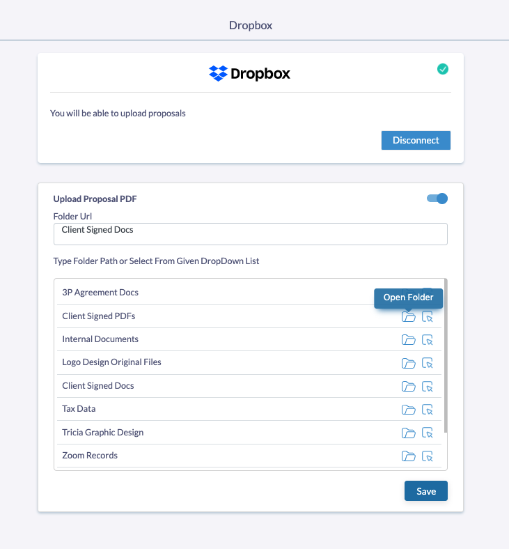 Fresh Proposals + Dropbox Integration