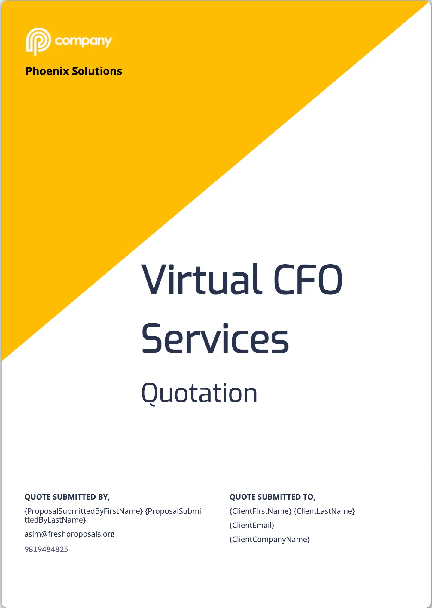 Virtual CFO Quotation Template | Fresh Proposals